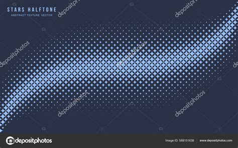 Stars Halftone Geometric Pattern Vector Curved Border Blue Abstract Background Stock Vector By