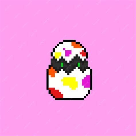 Premium Vector Egg Creature With Pixel Art Style