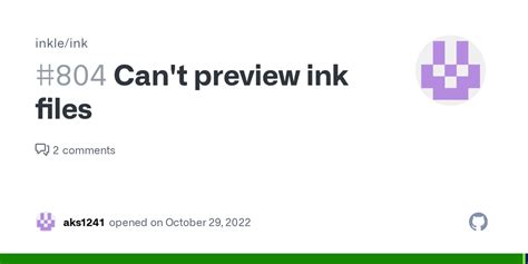 Cant Preview Ink Files · Issue 804 · Inkleink · Github