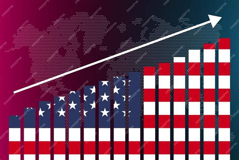 Premium Vector Usa Bar Chart Graph Increasing Values Country