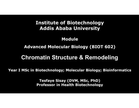 Lecture Adv Molecular Biology Msc Chromatin I 2023 24pdf