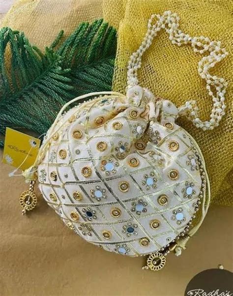 Parties And Festivals White Rope Handle Potli Bags At ₹ 65piece In New