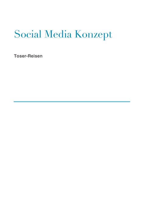 Social Media Konzept Toser Reisen Social Media Konzept Toser Reisen