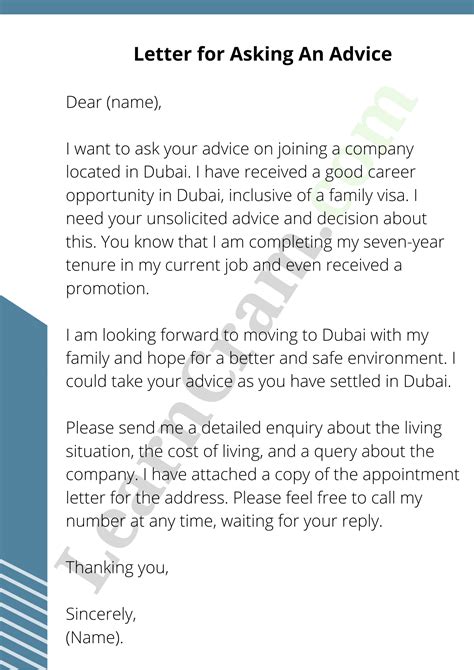 Sample Letters Of Advice Template Format And How To Write Sample