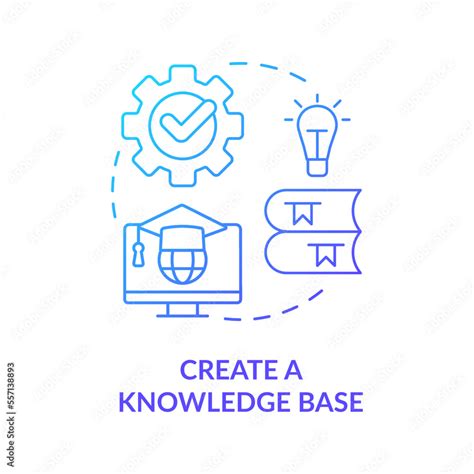 Create Knowledge Base Blue Gradient Concept Icon Product Feature And Application Training
