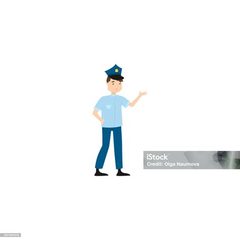 포즈를 취하고 있는 경찰관 흰색 배경에 격리 된 래스터 그림 가공의 인물에 대한 스톡 벡터 아트 및 기타 이미지 가공의 인물 감시 경찰관 Istock