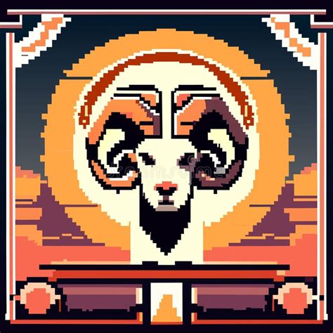 Pixel Art Ram Head Bit Pixel Art Vector Illustration Stock Vector Illustration Of Head