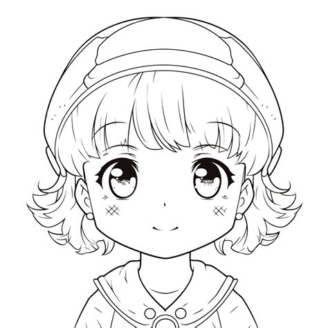 Anime Girl In Hoodie Coloring Pages Outline Sketch Drawing 54 Off