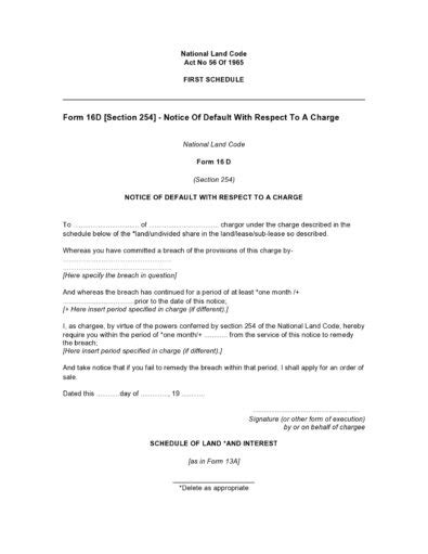 40 Printable Notice Of Default Letters Word Templatelab