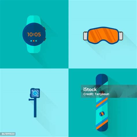 겨울 스포츠 아이콘 컬렉션입니다 스키 및 스노우 보드 장비 평면 스타일 디자인 설정 개인 장식품에 대한 스톡 벡터 아트 및 기타 이미지 개인 장식품 개체 그룹 겨울