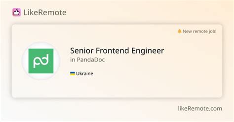 📩 Senior Frontend Engineer At 🏢 Pandadoc 📍remote Job In 🇺🇦 Ukraine Rlikeremote