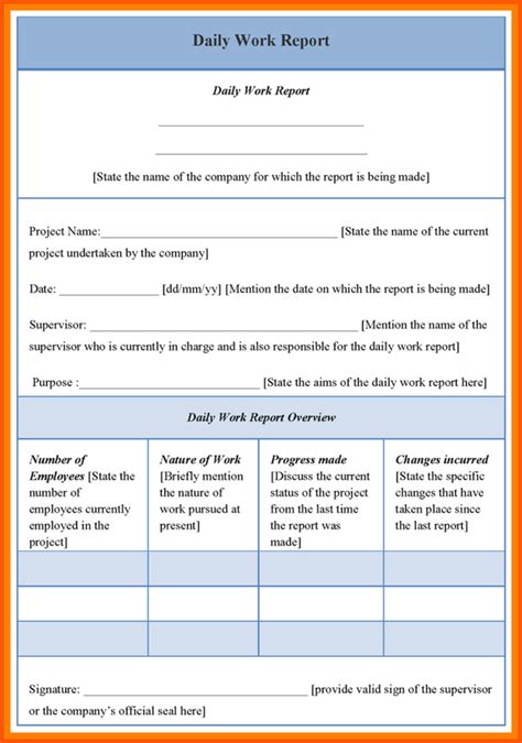 Daily Work Report Format Sample Iwsp With Daily Work Report Template Xfanzexpo Com