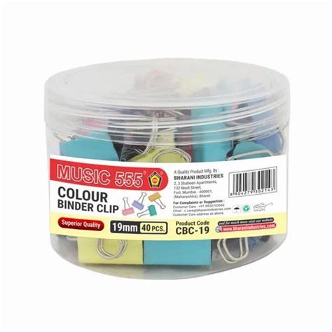 19mm Music 555 Colour Binder Clip At Rs 140pack Colored Binder Clip