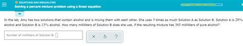 Solved O EQUATIONS AND INEQUALITIES Solving A Percent Chegg