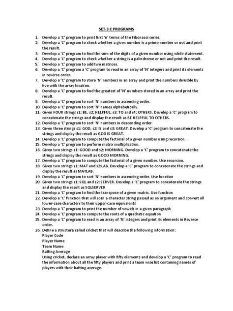 Set 3 C Programs Pdf String Computer Science Matrix Mathematics