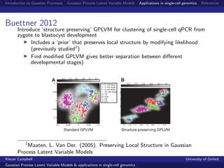 Gaussian Process Latent Variable Models Applications In Single Cell