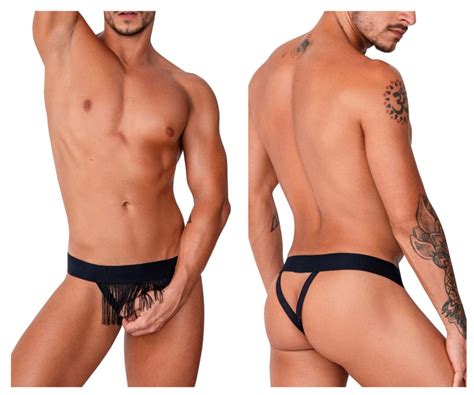 Candyman 99755 Fringe Open Front Thongs Black
