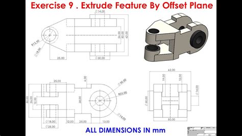 Solidworks Tutorial Exercise 9 Extrude Feature By Offset Plane