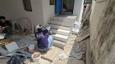 600각 타일 계단타일 시공하기 2탄 챌판시공하기 믿음타일 Youtube