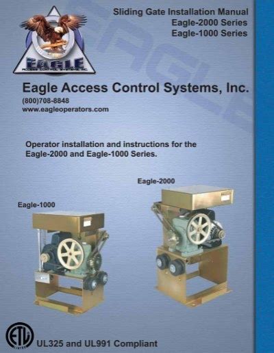 Eagle 1000 Installation Manual Eagle Access Control Systems Inc