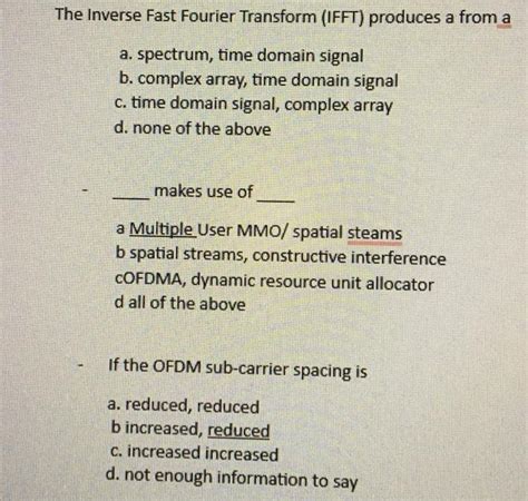 Solved Inverse Fast Fourier Transform Ifft Produces A Fro