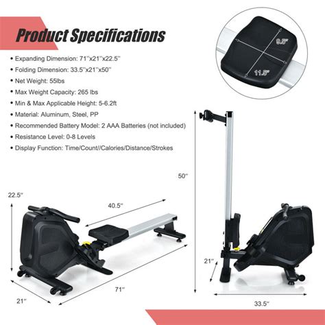 Foldable Magnetic Rowing Machine Full Body Exercise Rower With Lcd Mon Chairliving