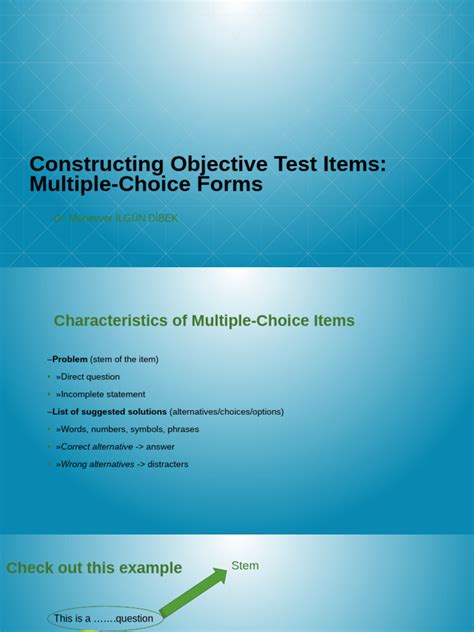 7 Constructing Objective Test Items Multiple Choice Items Pdf Multiple Choice Cognitive