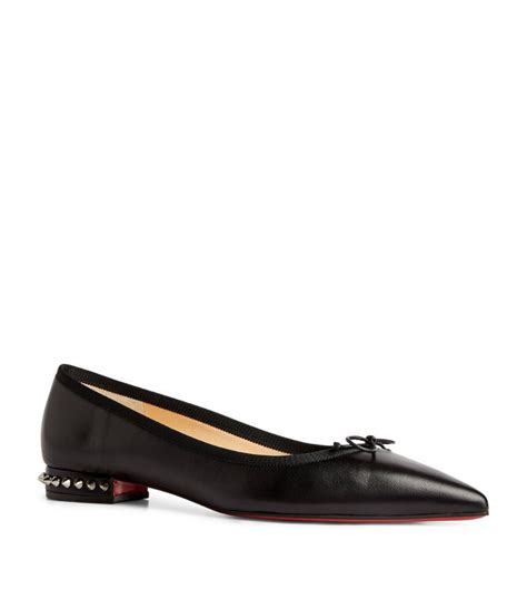 Christian Louboutin Leather Hall Flats Black Editorialist