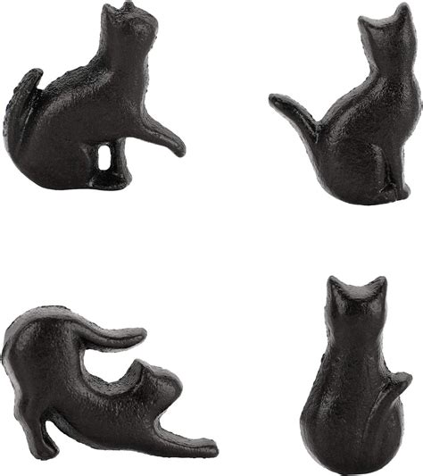 Juxyes Set Of 4 Vintage Cat Drawer Handle Pulls Antique Cast Iron