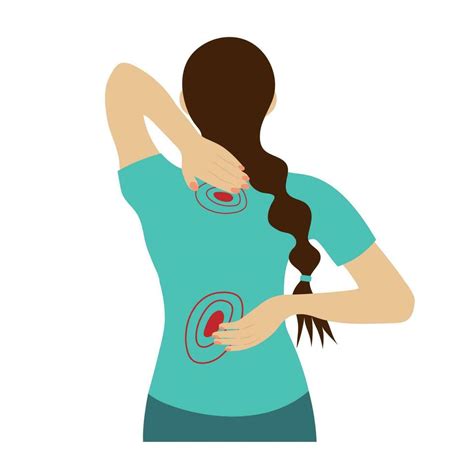 Mujer Sensación Cuello Y Espalda Dolor Espina Enfermedad