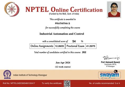 Prathitha S On Linkedin Nptel Iitkharagpur Industrialautomation Learning