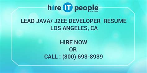 lead java j2ee developer resume los angeles ca hire it people we