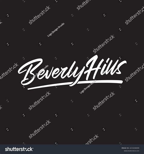 Beverly Hills Letter Typography Typeface Logo Stock Vector Royalty