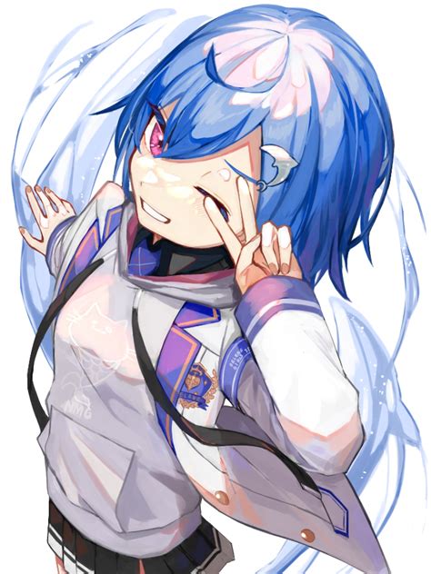 Safebooru 1girl Ahoge Anatom Orange Bangs Black Skirt Blazer Blue