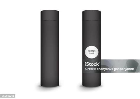 3d 원통형 상자 패키지 제품 디자인 벡터 일러스트 레이 션 원기둥에 대한 스톡 벡터 아트 및 기타 이미지 원기둥 검은색