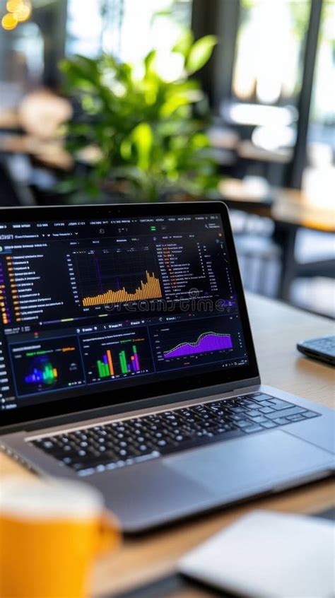 High Angle View Of Tech Workspace With Open Laptop Displaying Cloud