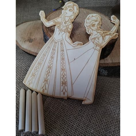 Фигурка за оцветяване Елза и Ана от замръзналото кралство