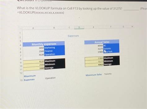 Solved What Is The VLOOKUP Formula On Cell F13 By Looking Up Chegg Com