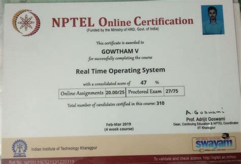 Gowtham V On Linkedin Nptel