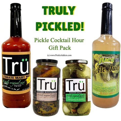 Truly Pickled Sampler Pickle Cocktail Party T Pack 4pc Set Tru