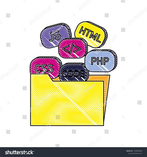 grated folder file programming code technology stock vector royalty