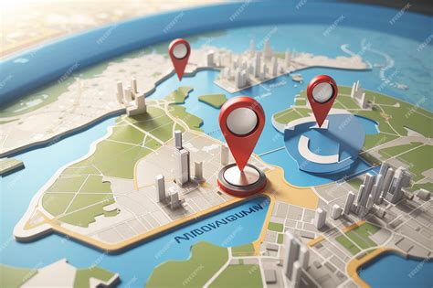 Premium Ai Image 3d Location With World Map Gps Navigator Pin 3d Render Illustration