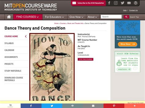 mit open course ware dance theory and composition online course for