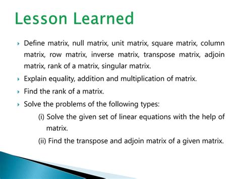Matrix Definition And Basic Ppt