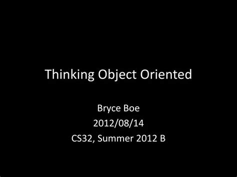 ppt thinking object oriented powerpoint presentation free download