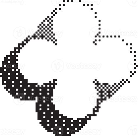 Bitmap Pattern Star Shape Flower Halftone Gradient Element Y2k Graphic Abstract Icon Dither