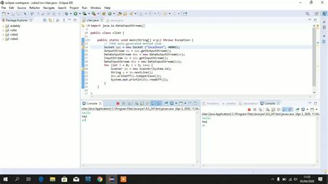 Java Socket Programming Eclipse Simple Client Server Program Youtube