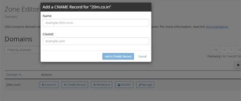 how to edit cname in cpanel