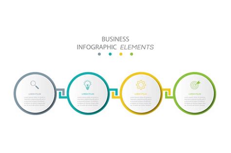 Шаблон бизнес инфографики презентации с 4 вариантами Премиум вектор
