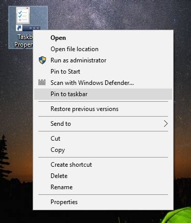 How To Create A Taskbar Settings Shortcut In Windows